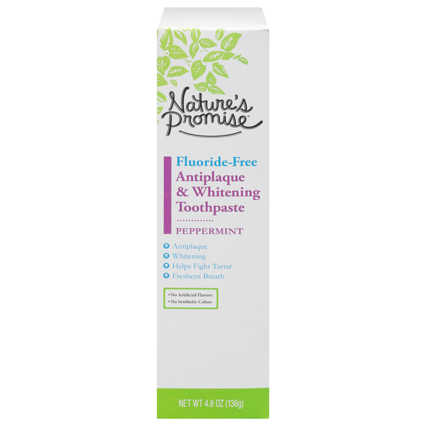 Nature's Promise Antiplaque & Whitening Toothpaste Peppermint 4.8 oz ...