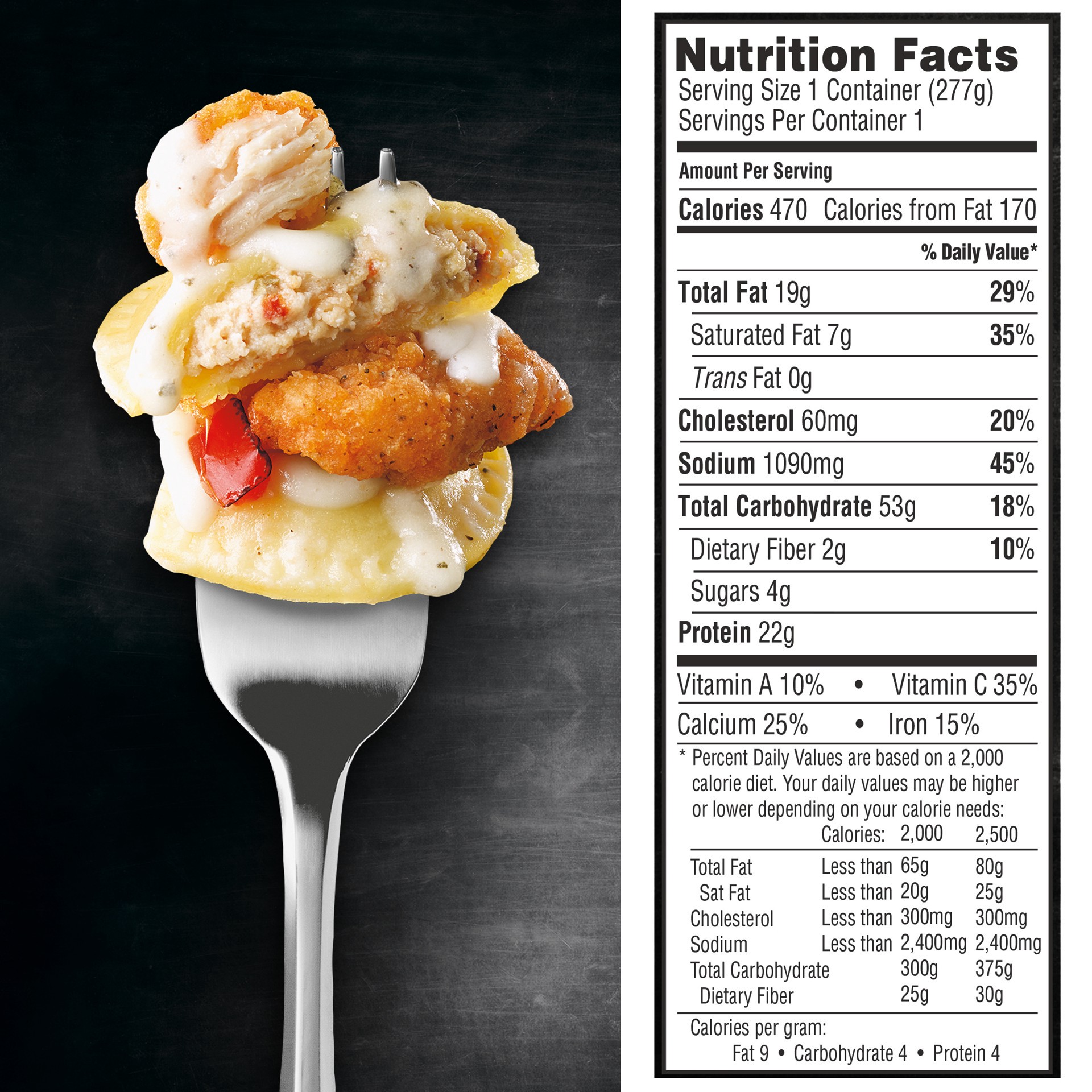 DEVOUR Double Chicken Creamy Alfredo Ricotta Cheese Ravioli Frozen Meal ...
