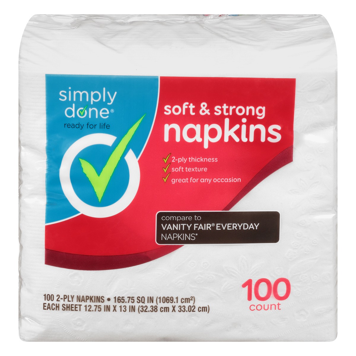 Simply Done Soft & Strong 2-Ply Napkins 100 ea 100 ct | Shipt