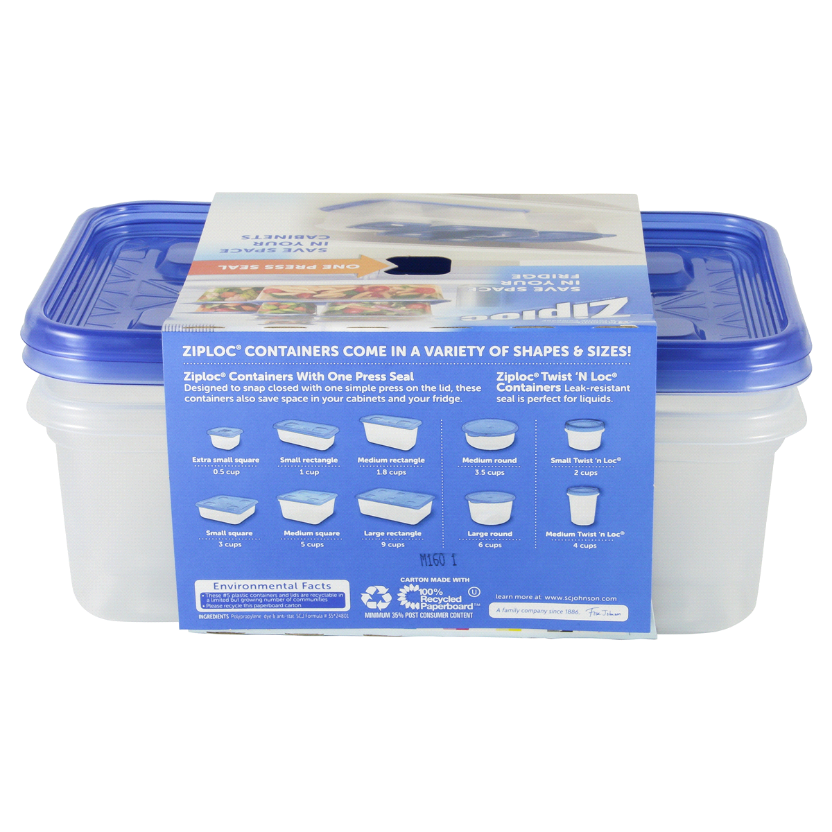 Ziploc Rectangle Deep Containers & Lids 2 ea 2 ct | Shipt