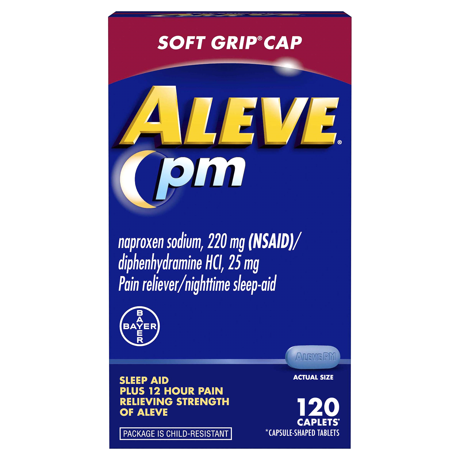 Aleve Pain Relief And Nighttime Sleep Aid Naproxen Sodium Caplets, 120 ...