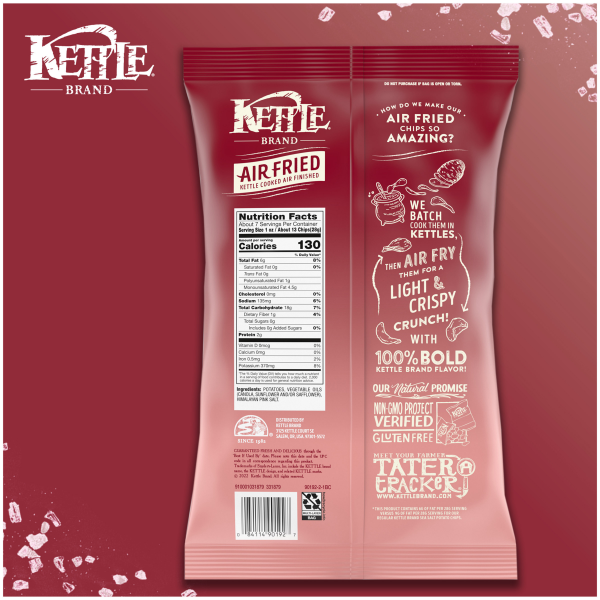 Kettle Brand Air Fried Himalayan Salt Salt Kettle Potato Chips 6.5 oz ...