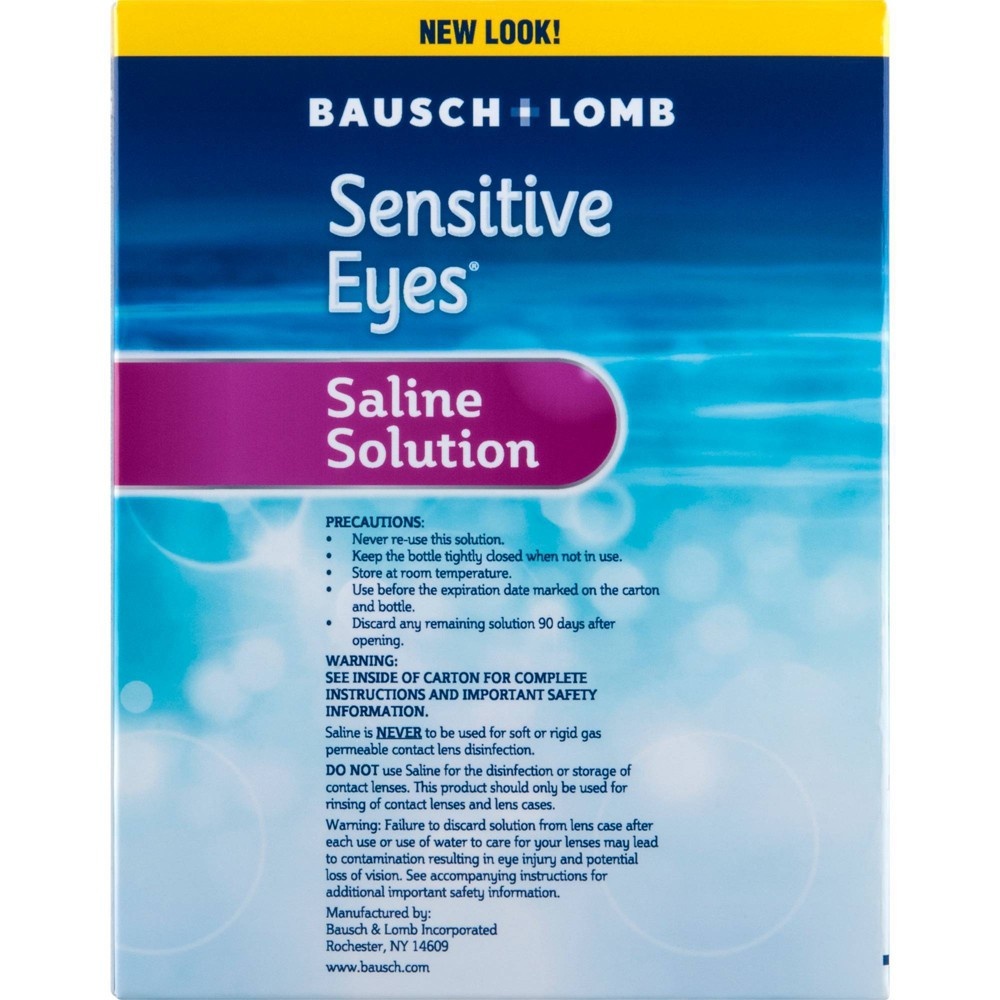 Bausch + Lomb Gentle Sensitive Eyes Plus Saline Solution Value Pack 2 ...