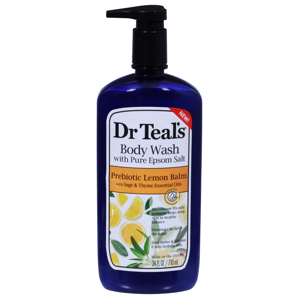 Dr. Teal's Prebiotic Lemon Balm Body Wash With Pure Epsom Salt 24 fl oz ...