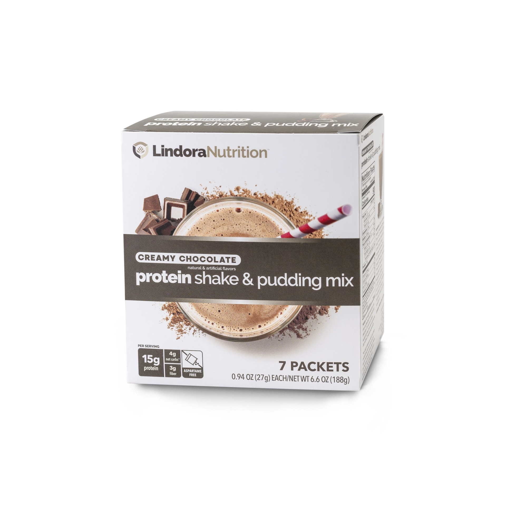 Lindora Nutrition Creamy Chocolate Protein Shake & Pudding Mix - 6.6 oz ...