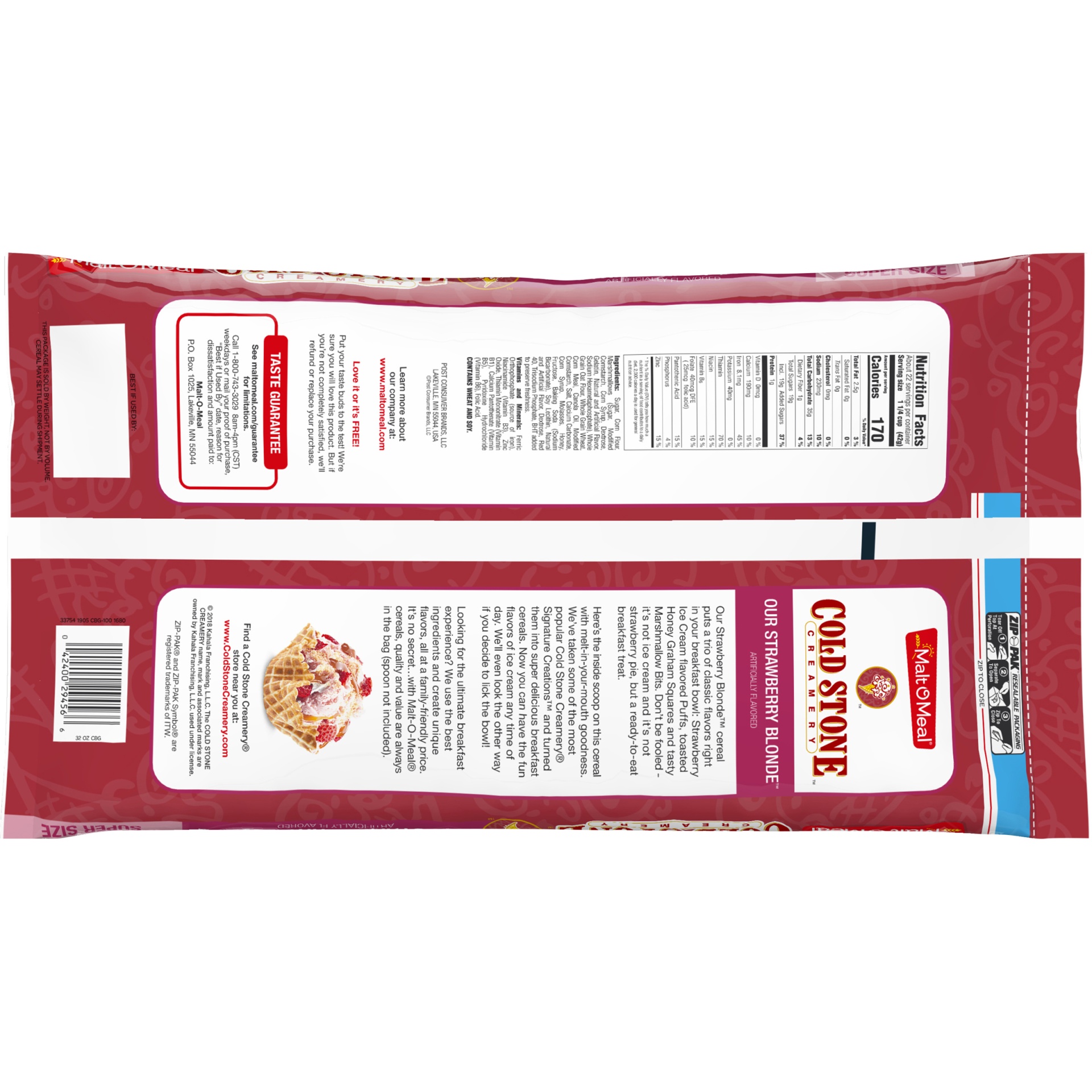 Malt-O-Meal Cold Stone Creamery Our Strawberry Blonde Cereal 32 oz | Shipt