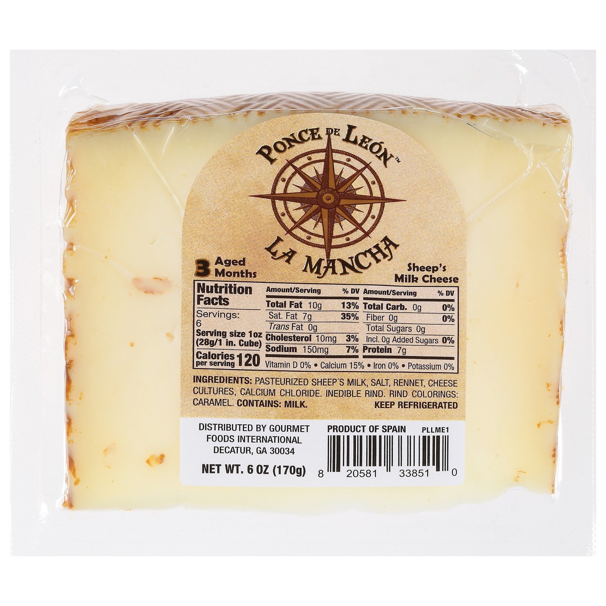 Ponce De Leon La Mancha Sheep's Milk Cheese 6 oz 6 oz | Shipt