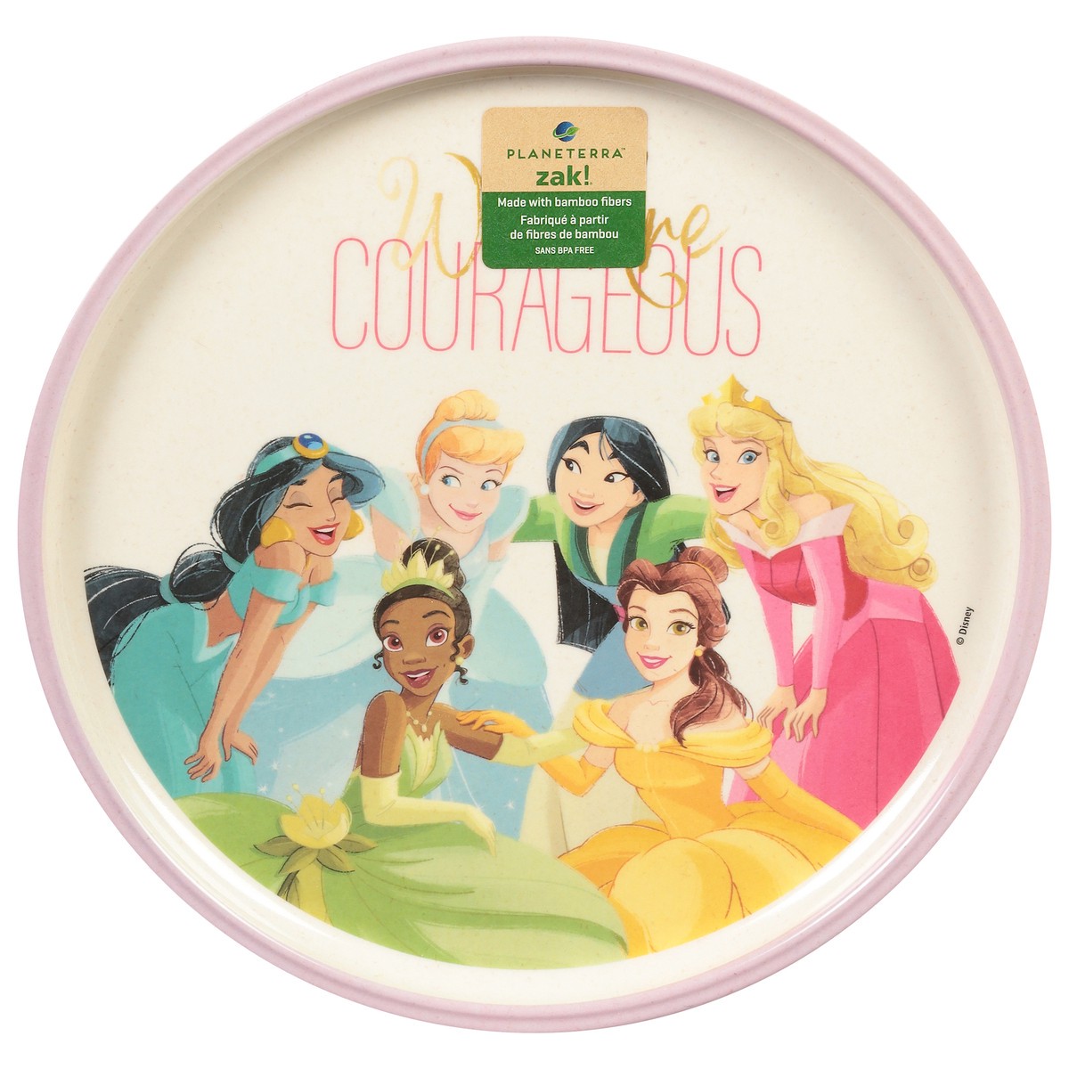 Zak! Designs Ultimate Princess Melamine Bamboo Plate with Rim 8 Inches ...