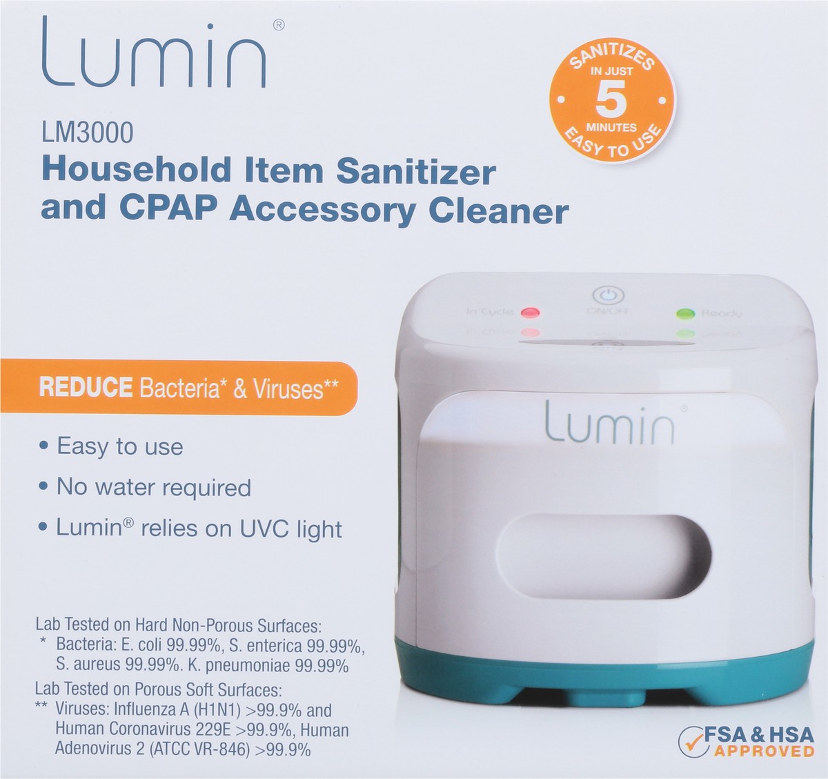 Lumin Household Item Sanitizer and CPAP Accessory Cleaner 1 ea 1 ct | shipt