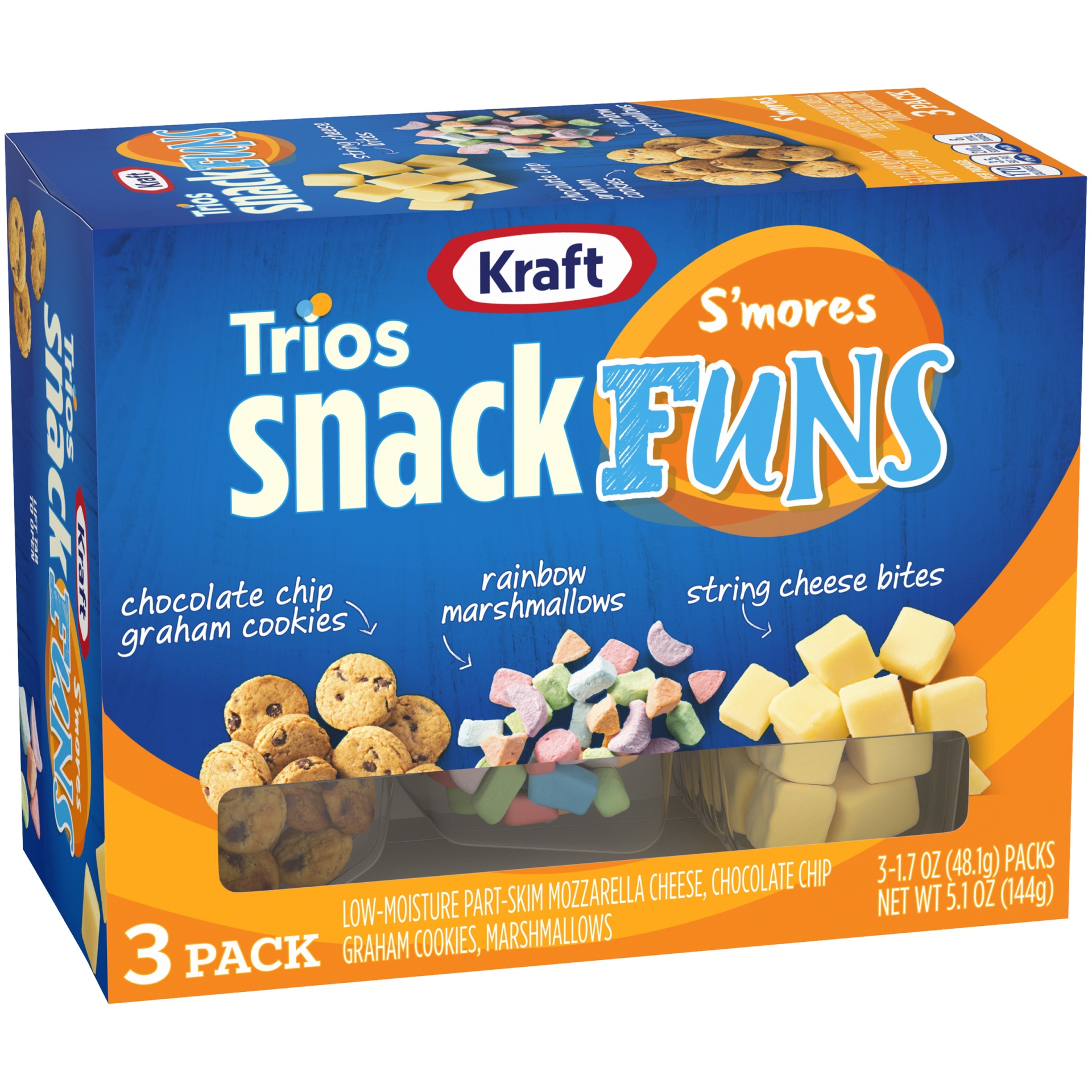 Kraft Trios SnackFuns S'mores Snack Packs with Mozzarella Cheese Bites ...