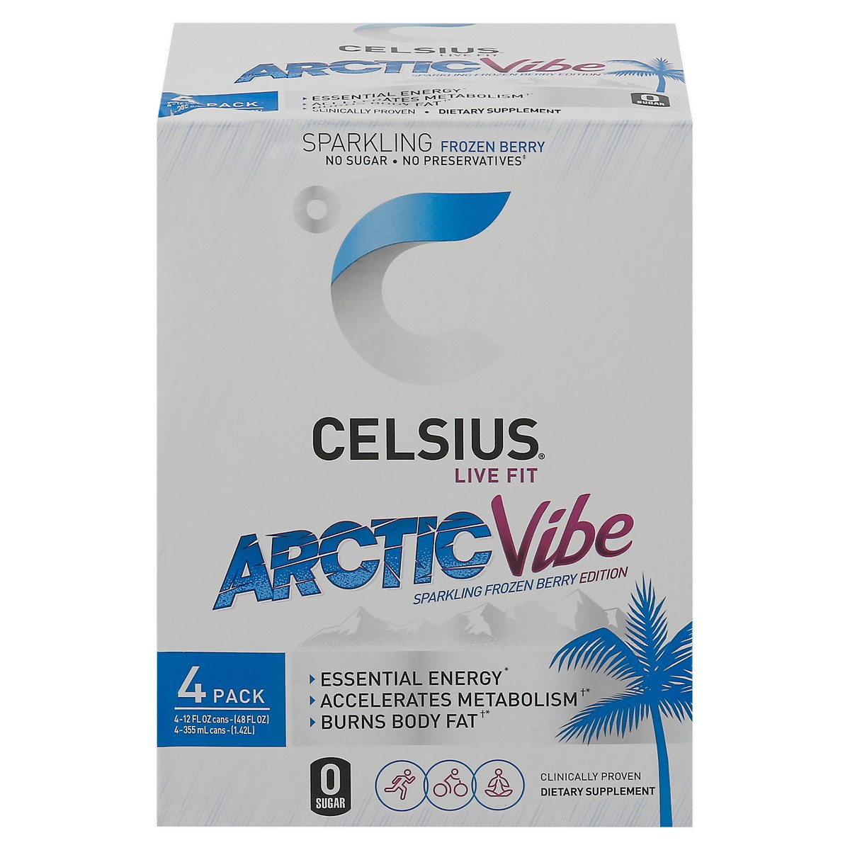 CELSIUS Sparkling Arctic Vibe, Functional Essential Energy Drink 12 Fl ...