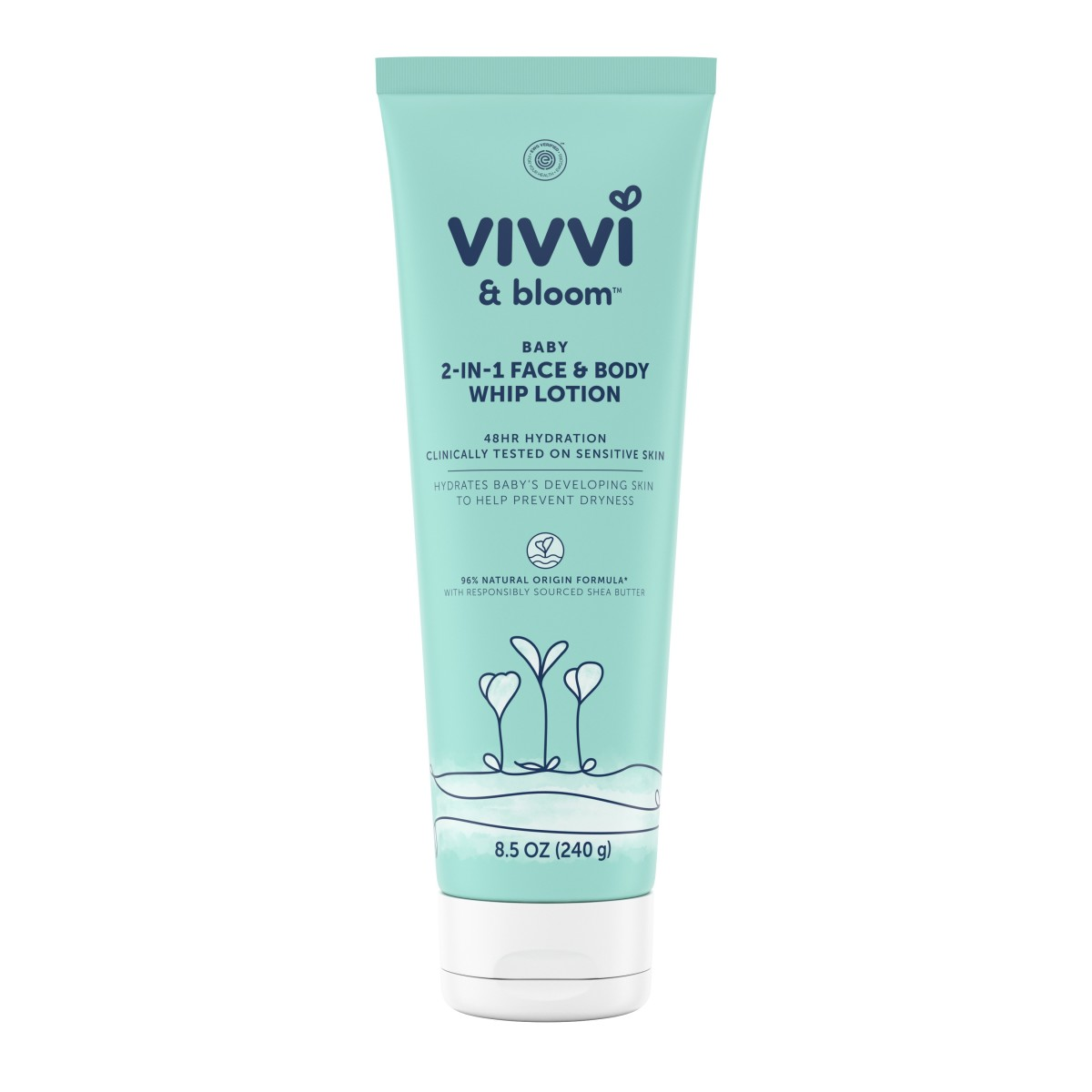 Vivvi & Bloom Gentle 2-in-1 Baby Face & Body Whip Lotion, Hydrates ...