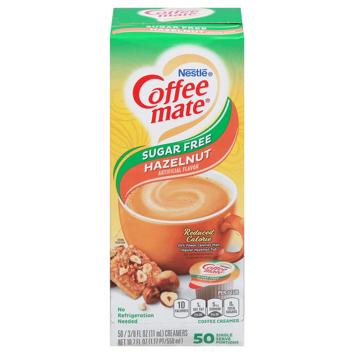 Nestlé Coffee Mate Sugar Free Hazelnut Liquid Coffee Creamer Singles, 0 ...