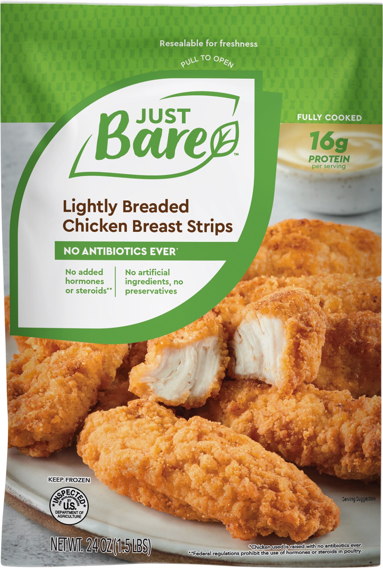 Just BARE Lightly Breaded Chicken Breast Strips 24 oz | Shipt