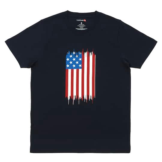 Distressed American Flag Short Sleeve Adult T-Shirt By Celebrate It | Shipt