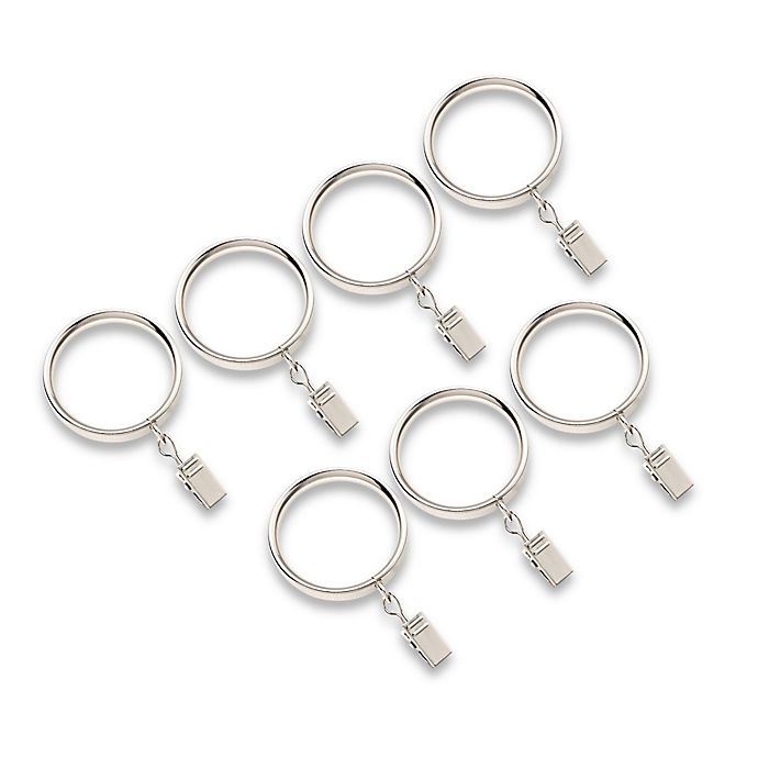 Cambria Acrylic Flat Metal Clip Rings - Polished Nickel 7 ct | Shipt