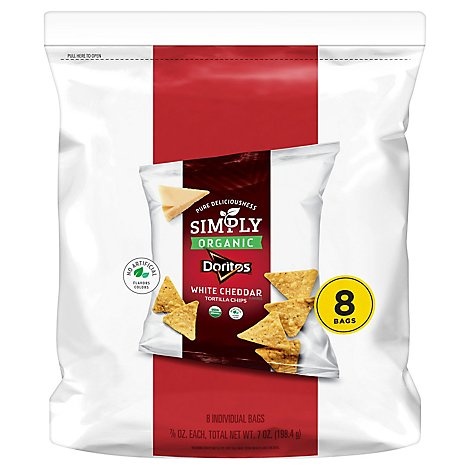Doritos Simply Organic Tortilla Chips White Cheddar 8 Count - 7 Oz 7 oz ...