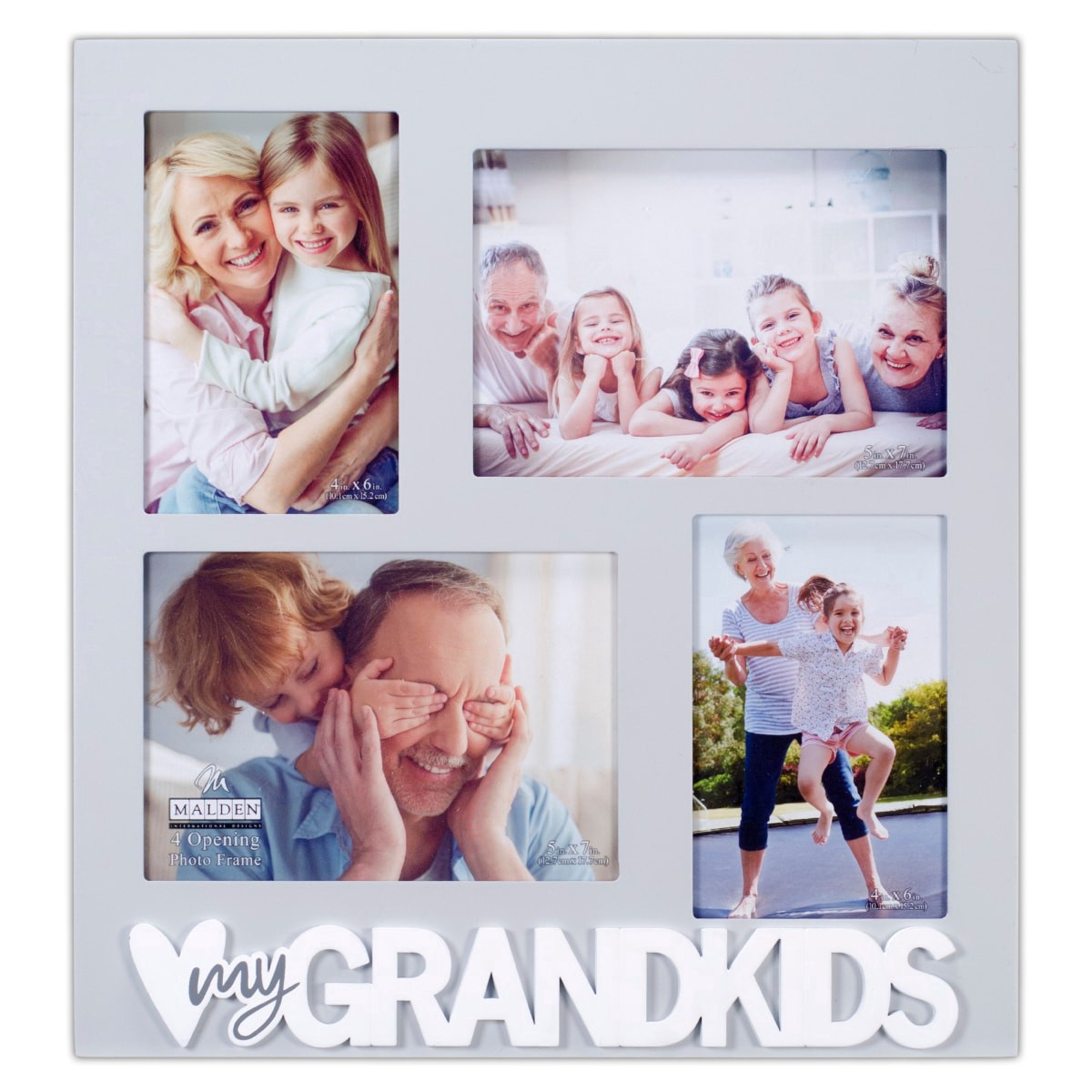 Malden Love My Grandkids Gray Collage Wall Picture Frame 4-Opening 1 ct ...