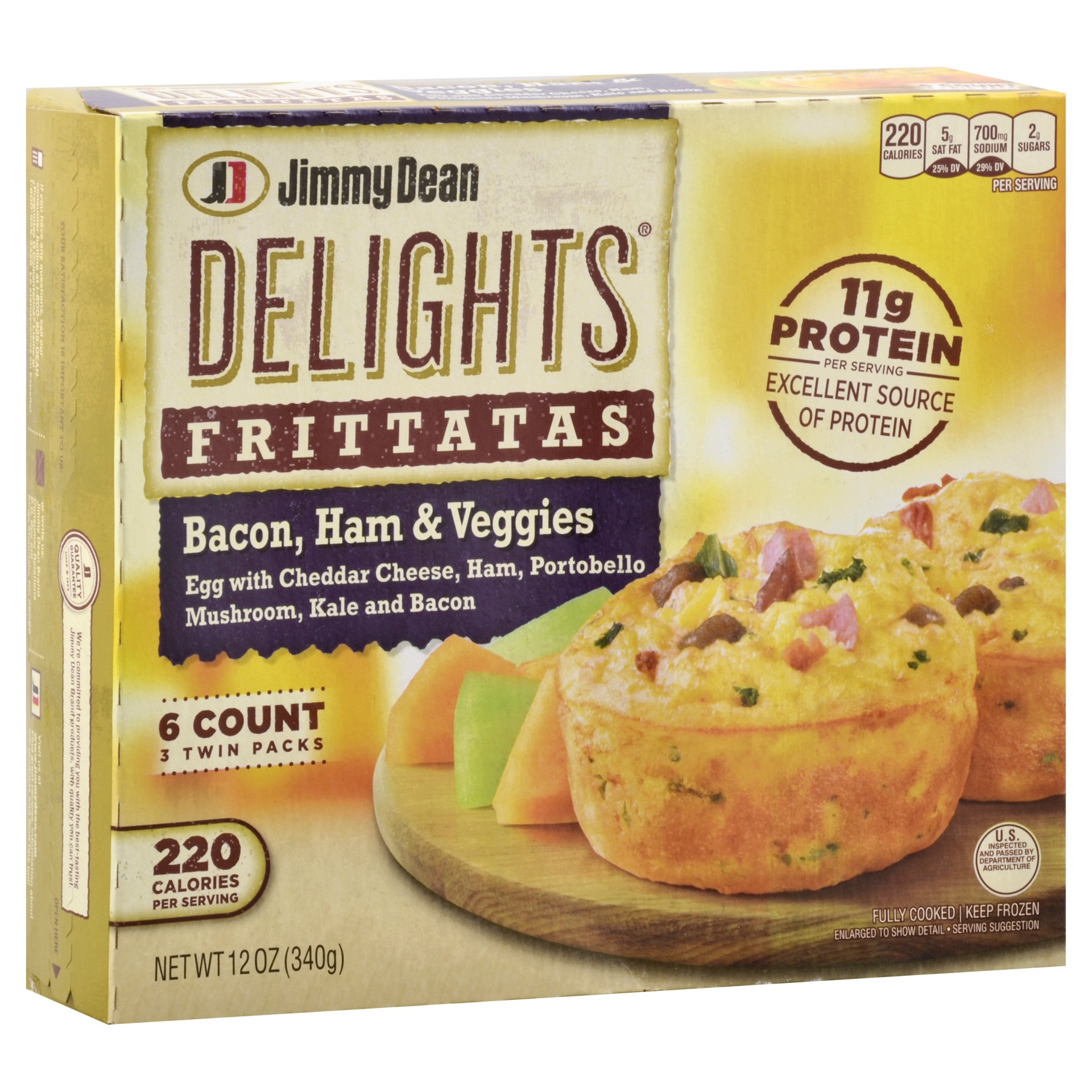 Jimmy Dean Delights Bacon, Ham & Veggies Frittatas 12 oz | Shipt