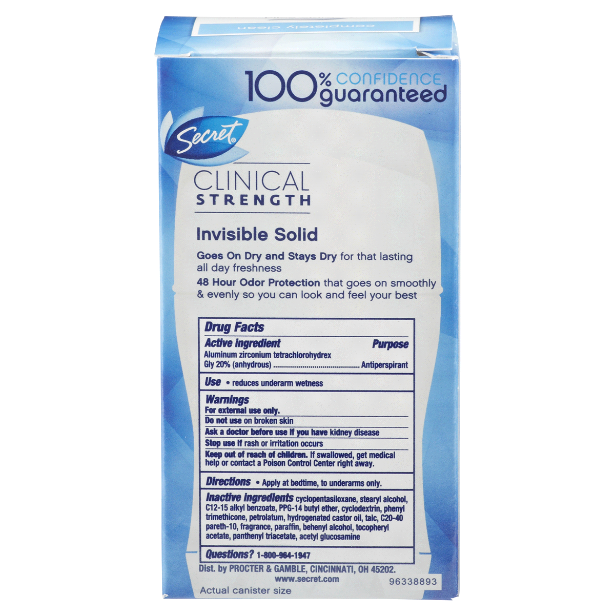 Secret Clinical Strength Completely Clean Invisible Solid ...