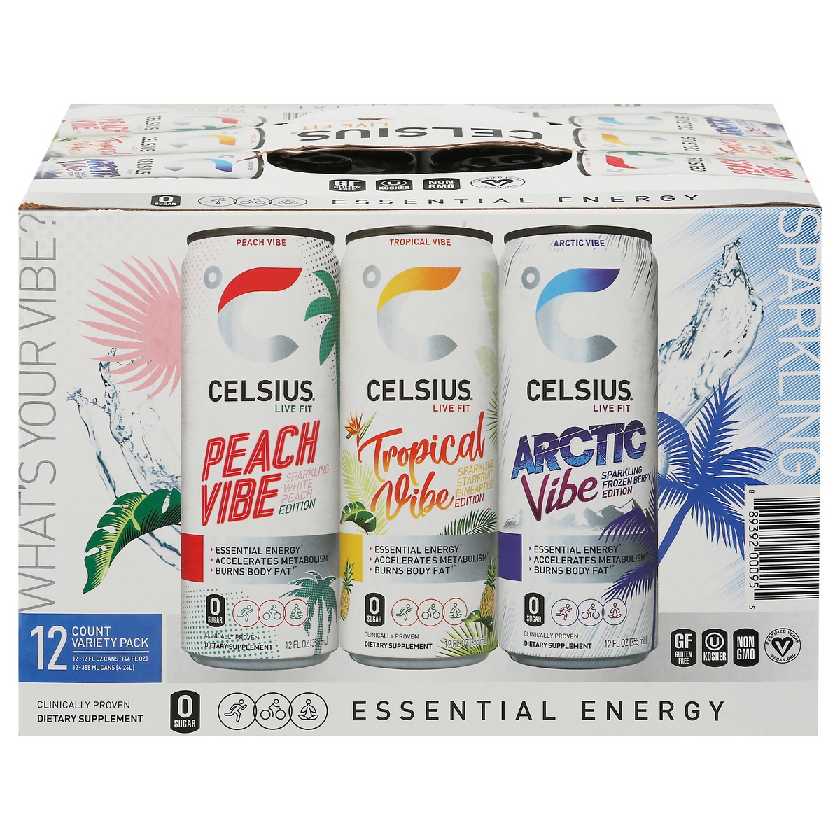 CELSIUS VIBE Variety Pack Energy Drink - 12pk/12 fl oz Cans 12 ct; 12 ...