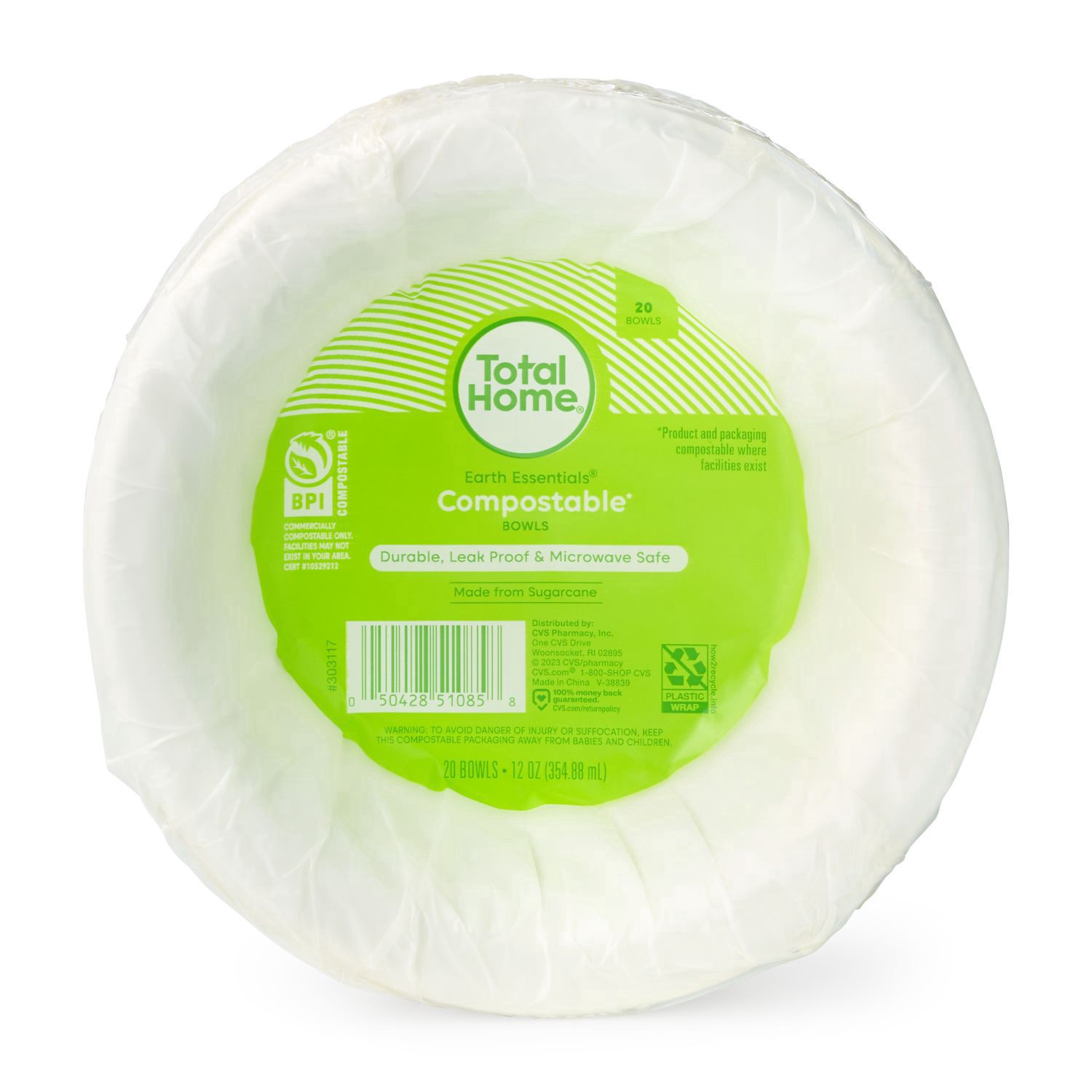 Total Home Earth Essentials Compostable Bowl, 20 Ct, 12 Oz | Shipt