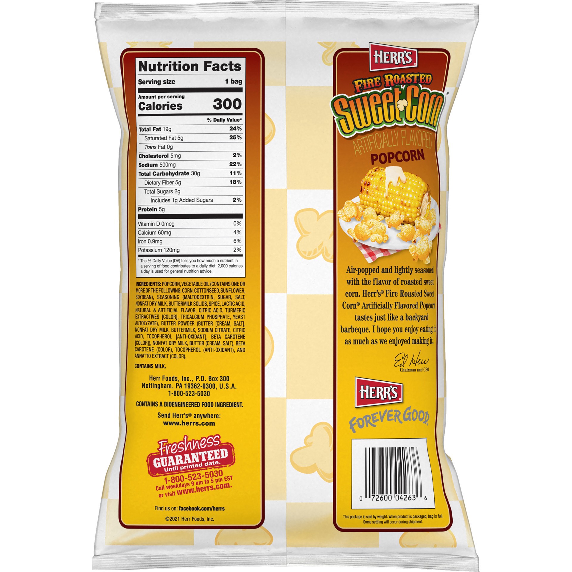 Herr's Fire Roasted Sweet Corn Popcorn 2 oz 2 oz | Shipt