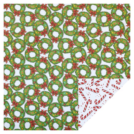 Candy Cane & Wreath Paper By Recollections, 12" X 12" | Shipt