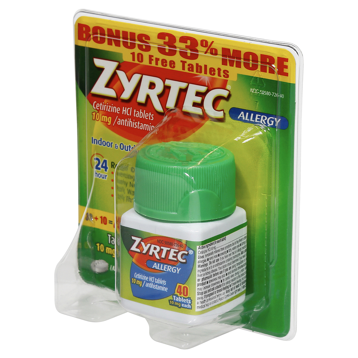 Zyrtec 24 Hour Allergy Relief Tablets, Antihistamine Indoor & Outdoor ...