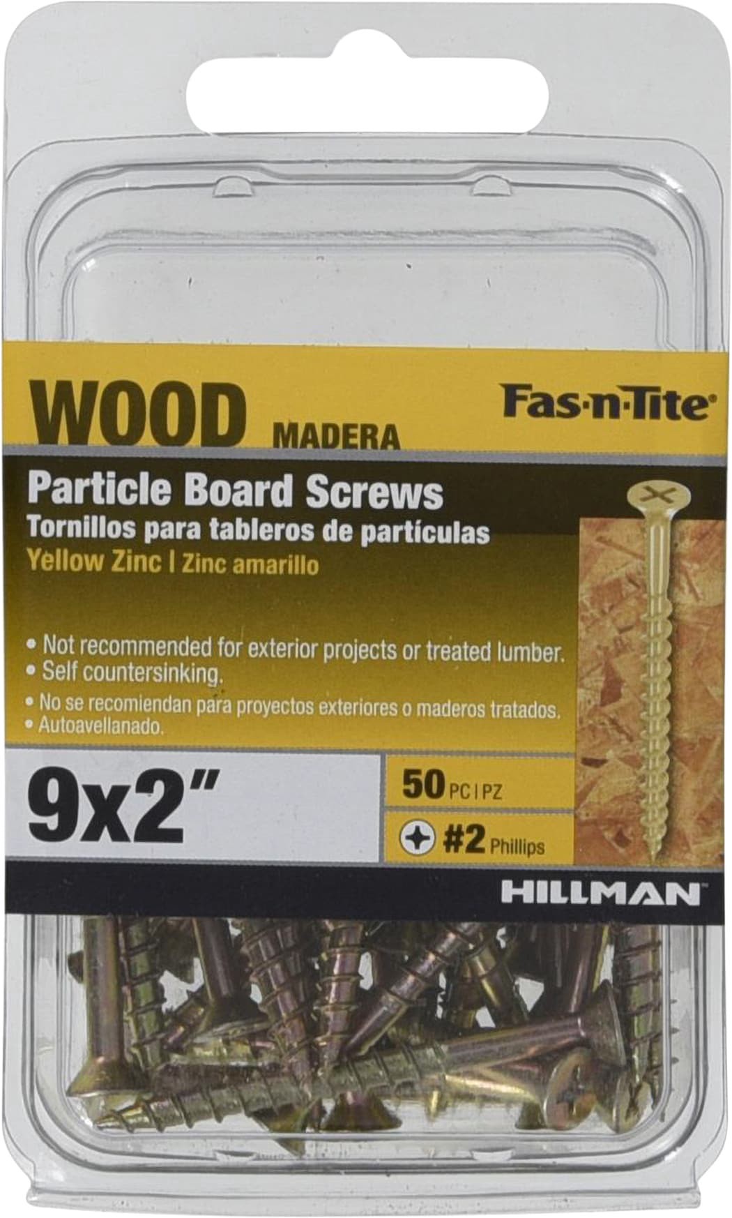 Hillman Particle Board Screws #9 x 2-in Yellow zinc Interior Wood ...
