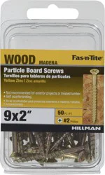 Hillman Particle Board Screws #9 x 2-in Yellow zinc Interior Wood ...