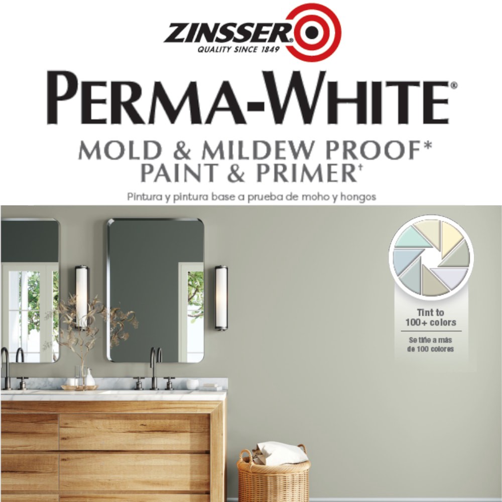 Zinsser Perma-White Semi-gloss White Interior Paint Paint + Primer ( 1 ...