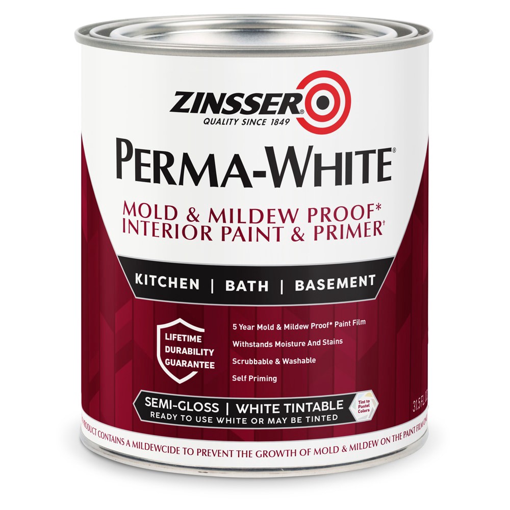 Zinsser Perma-White Semi-gloss White Interior Paint Paint + Primer ( 1 ...