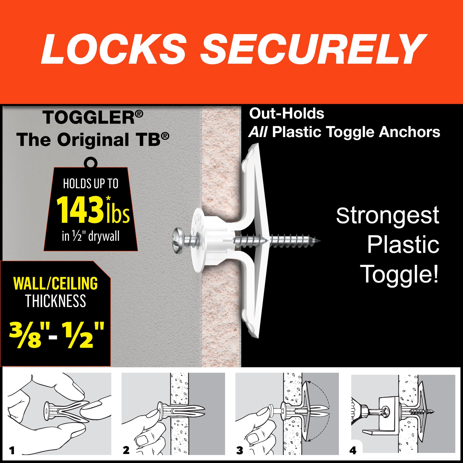TOGGLER 167-lb 5/16-in x Assorted length Toggle bolt with Screws ...