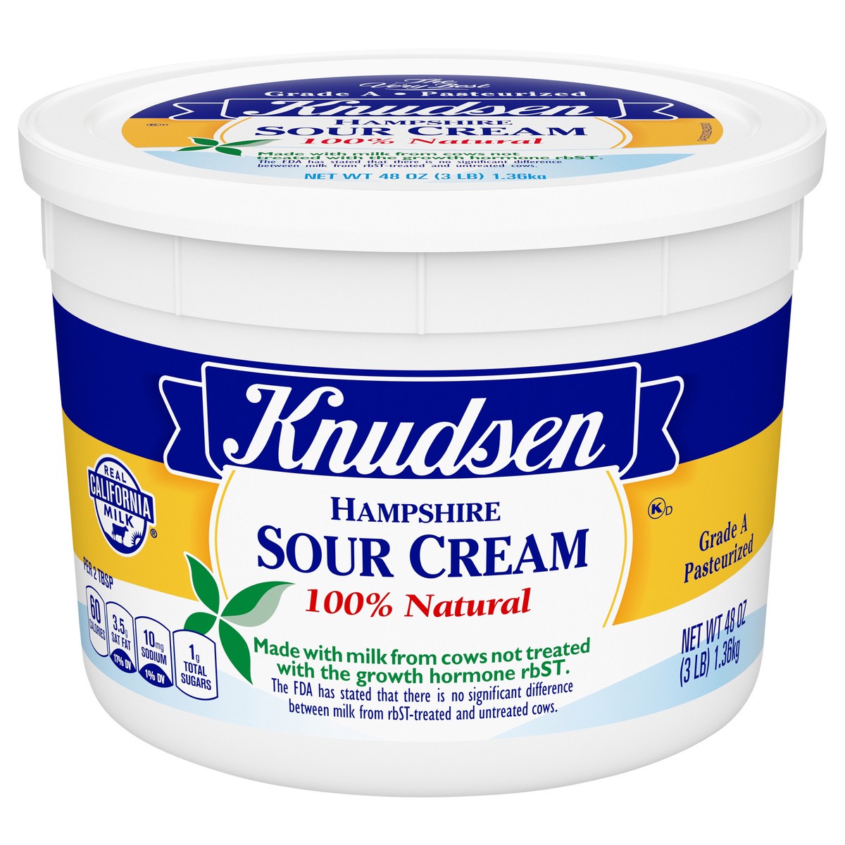 Knudsen Hampshire 100% Natural Sour Cream Tub 48 oz | Shipt