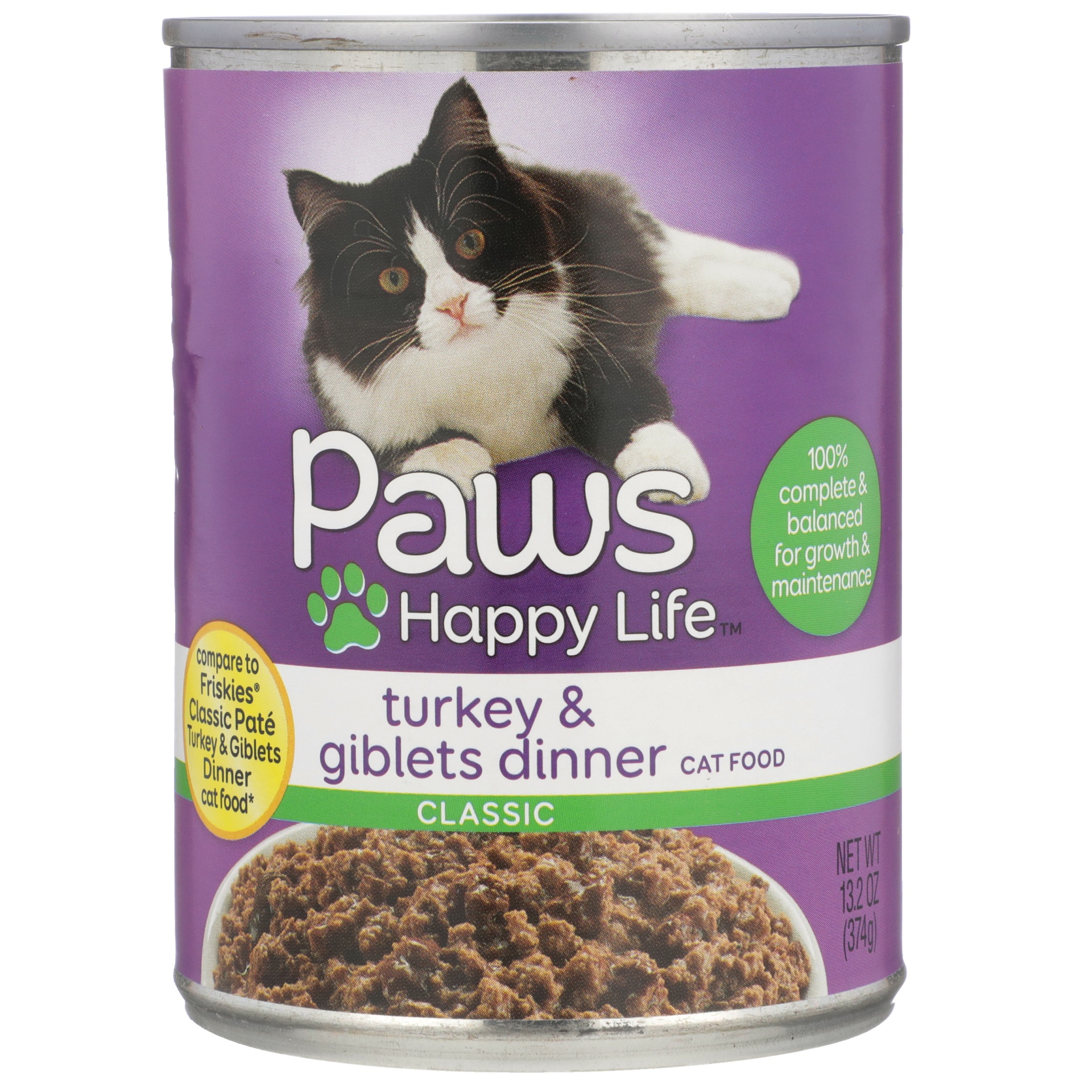 Paws Happy Life Turkey & Giblets Dinner Cat Food 13.2 oz | Shipt