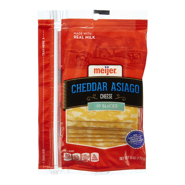 Meijer Cheddar Asiago Sliced Cheese 6 oz | Shipt
