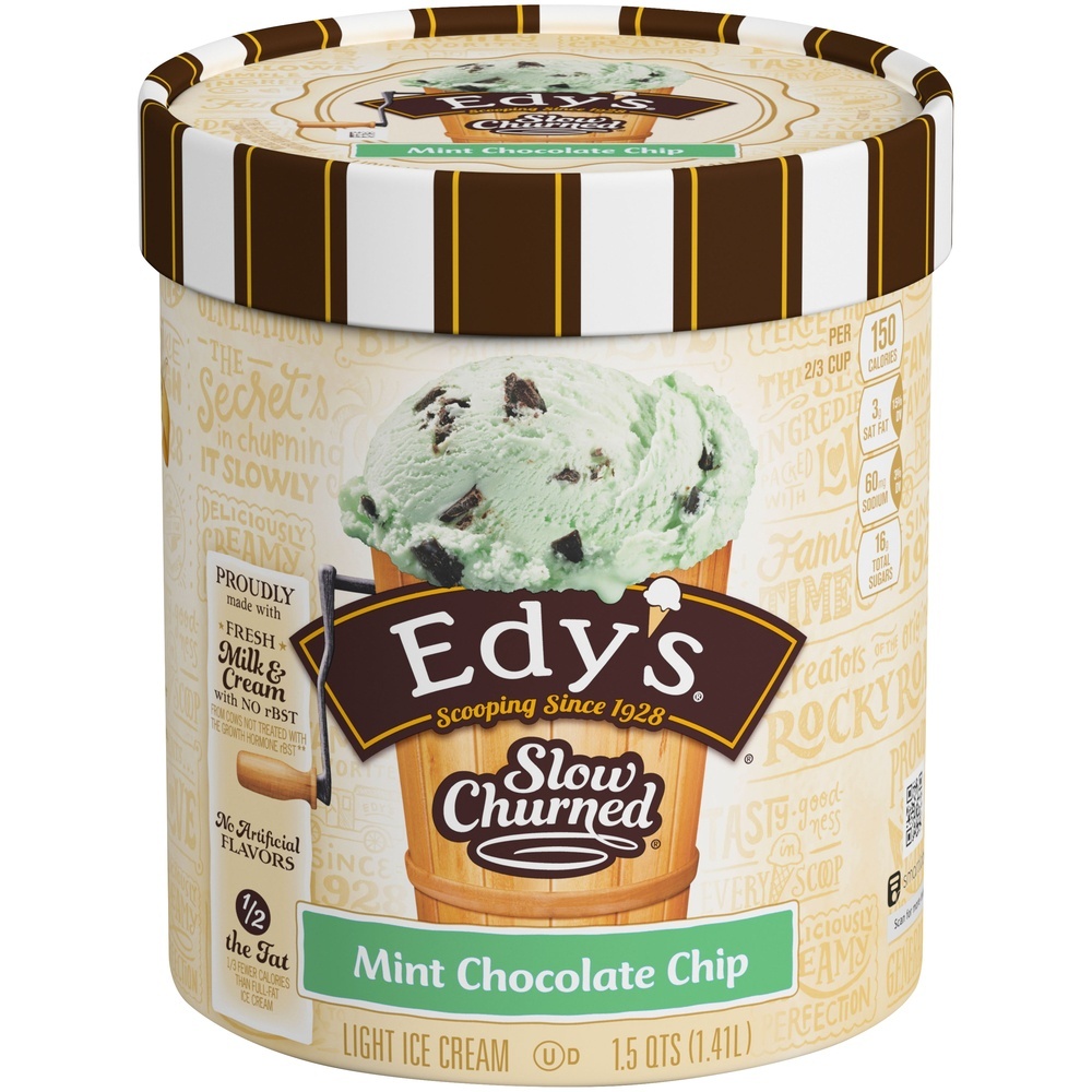 Edy's Slow Churned Mint Chocolate Chip Ice Cream 1.5 qt | Shipt