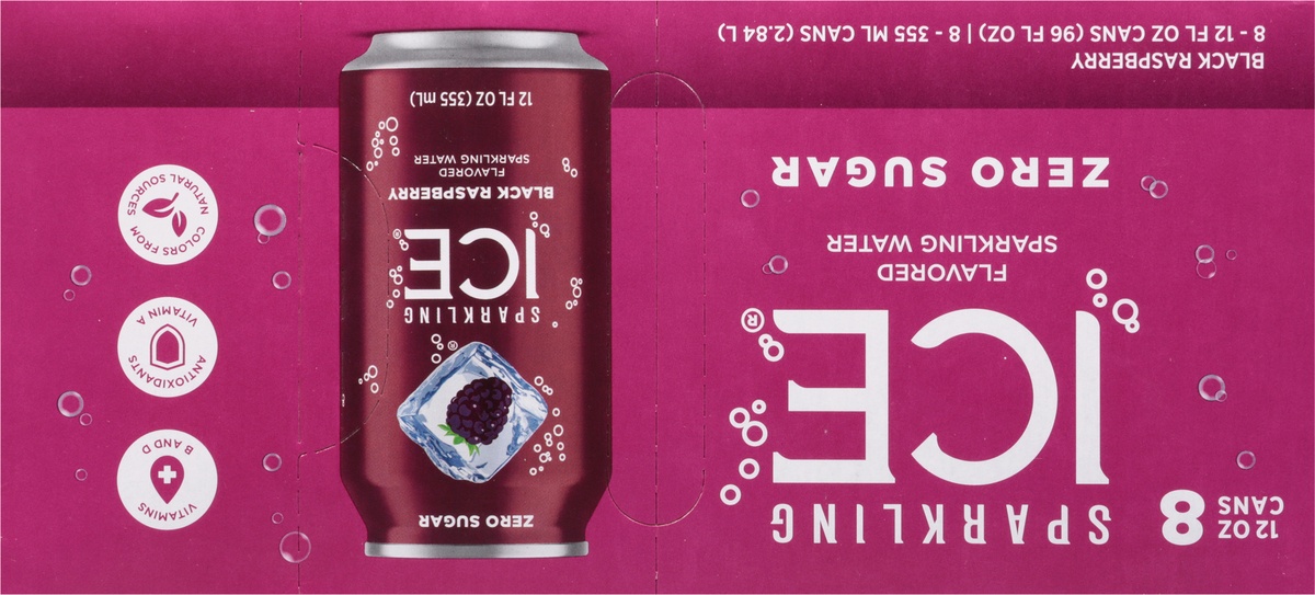 Sparkling ICE Zero Sugar Black Raspberry Flavored Sparkling Water 8 - 12 fl oz Cans 8 ct | Shipt