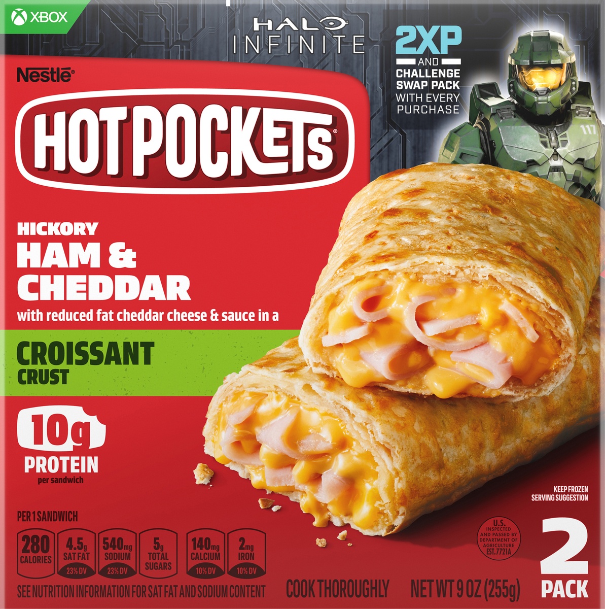 Hot Pockets Hickory Ham & Cheddar Croissant Crust Frozen Snacks 9 oz ...