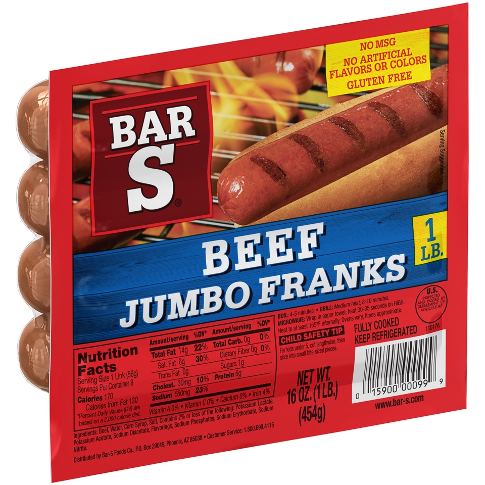 Bar-S Bar S Frank Beef Jumbo 16 oz | Shipt