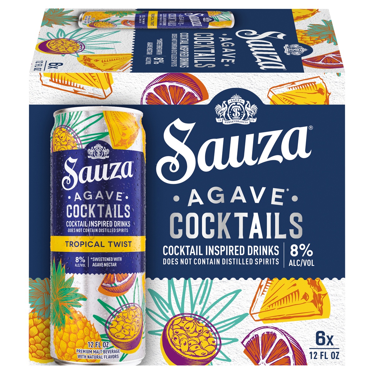 Sauza Agave Cocktails Tropical Twist Malt Beverages 6 - 12 fl oz Cans 6 ...