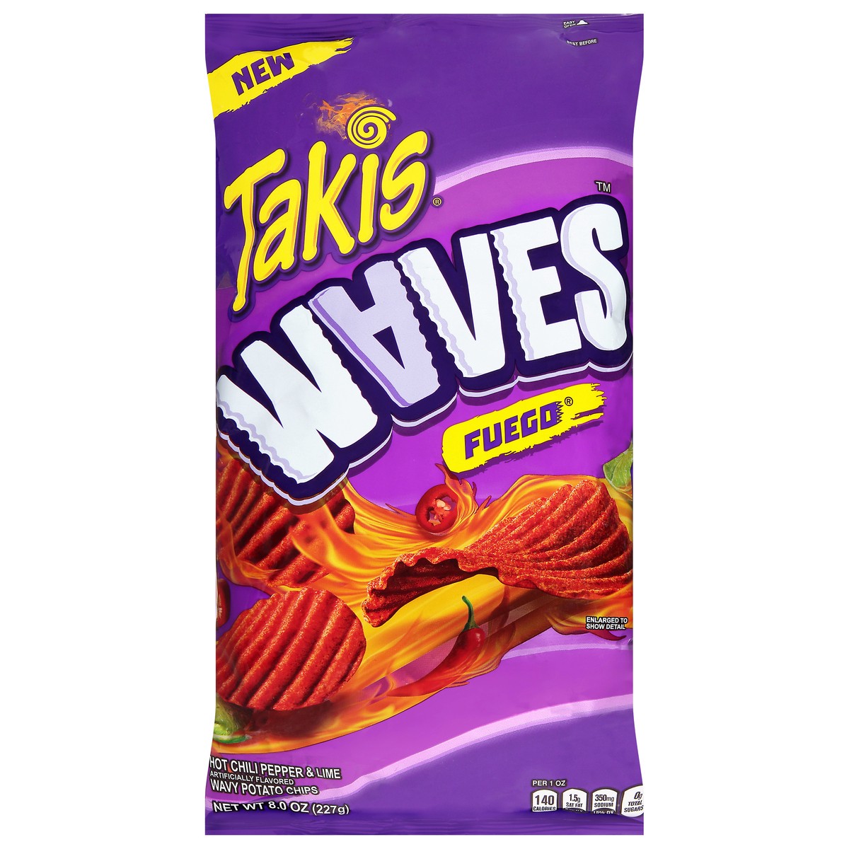 Takis Waves Hot Chili Pepper & Lime Potato Chips 8.0 oz 8 oz | Shipt