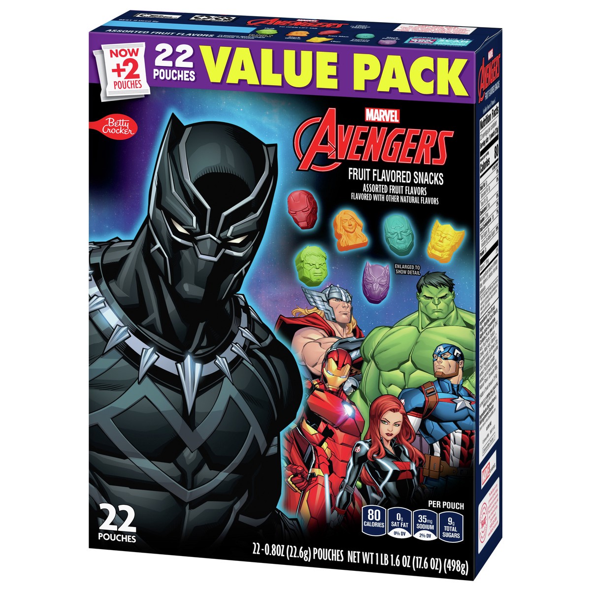 Betty Crocker Avengers Fruit Flavored Snacks, Treat Pouches, Value Pack, 22 ct 22 ct | shipt