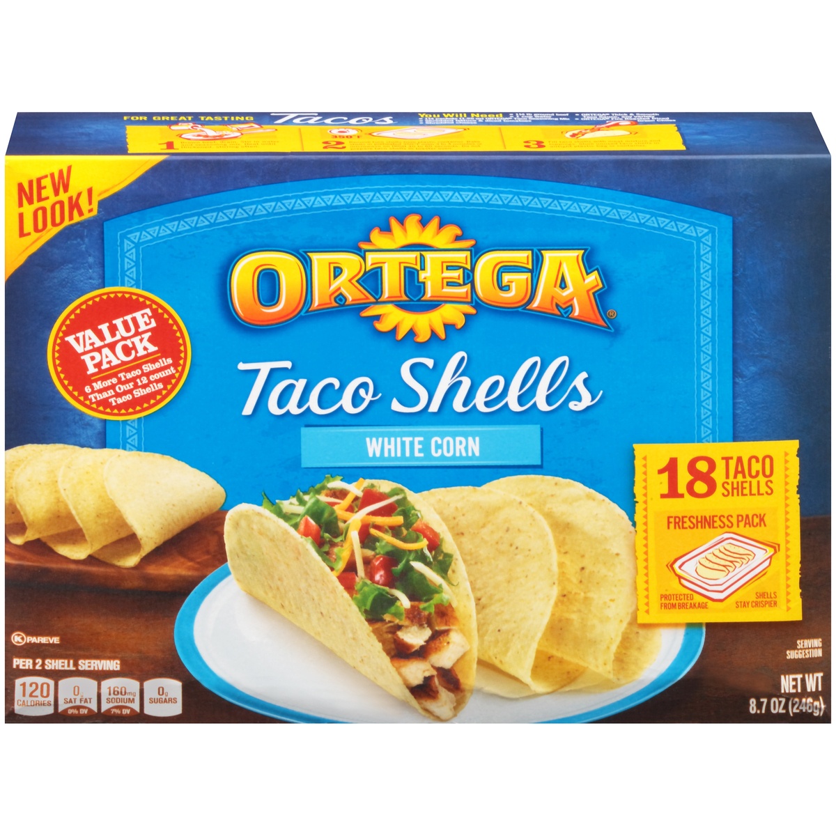 Square Bottom Taco Shells Ortega