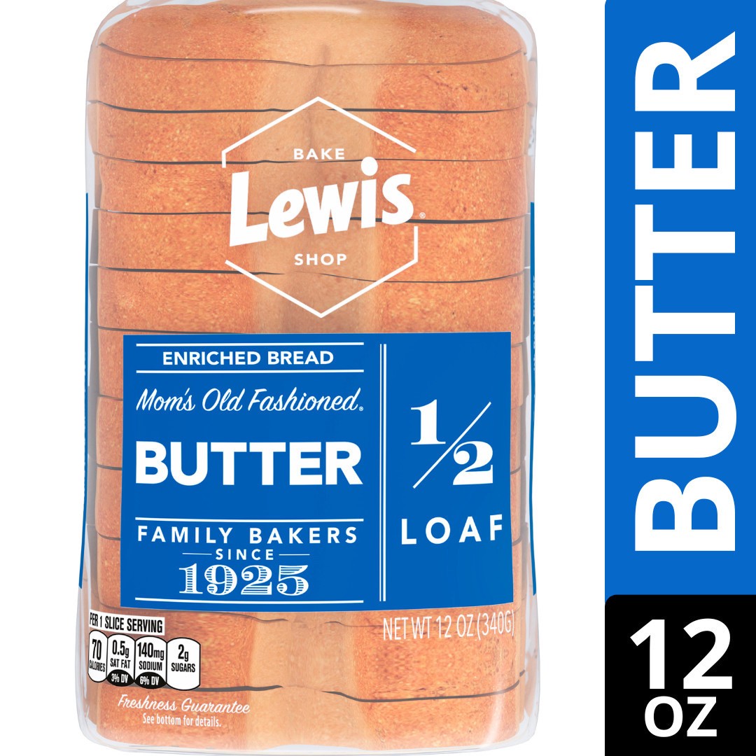 Lewis Bakeries Butter White Half Loaf Bread, 1/2 Loaf, 12 oz 12 oz | Shipt