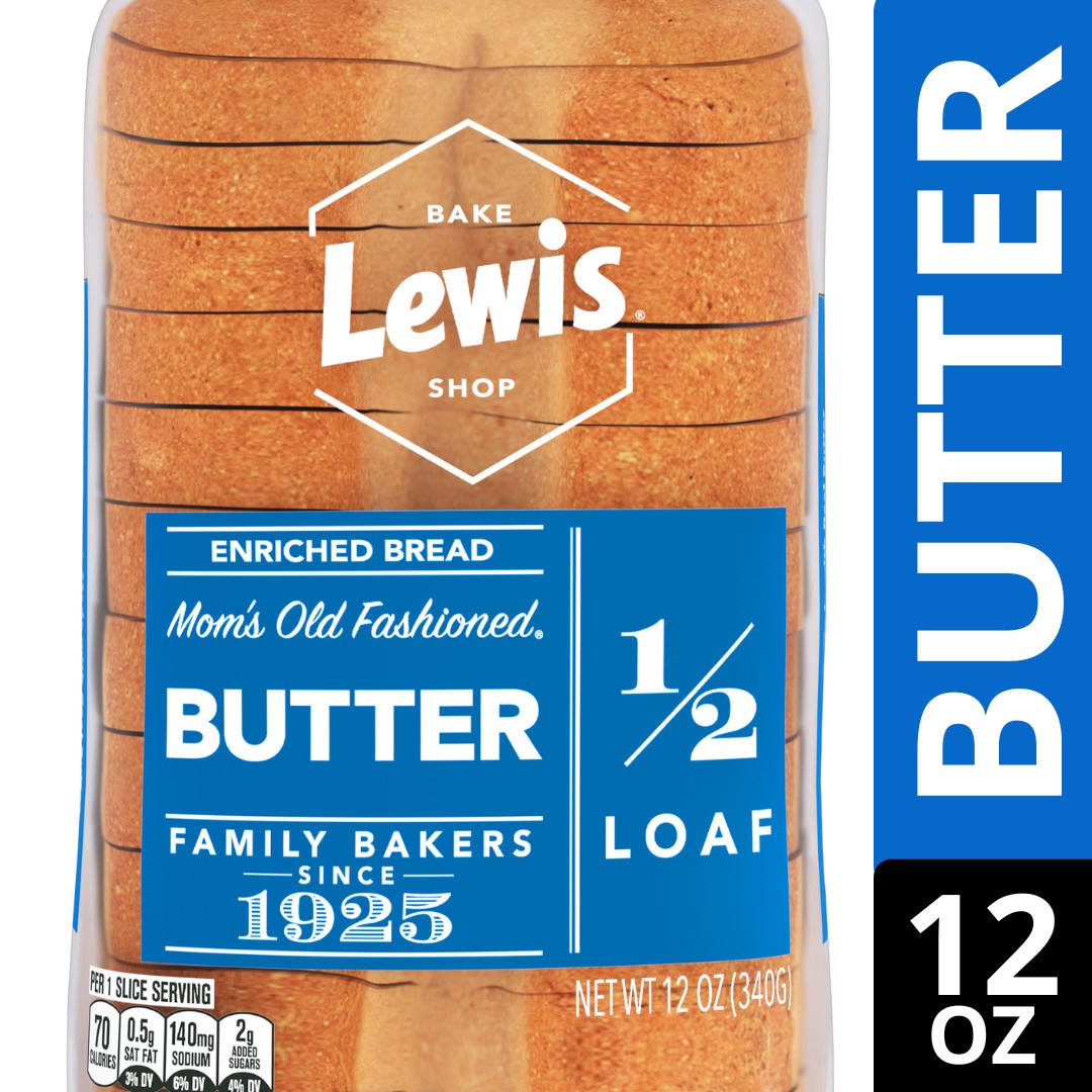 Lewis Bakeries Butter White Half Loaf Bread, 1/2 Loaf, 12 oz 12 oz | Shipt