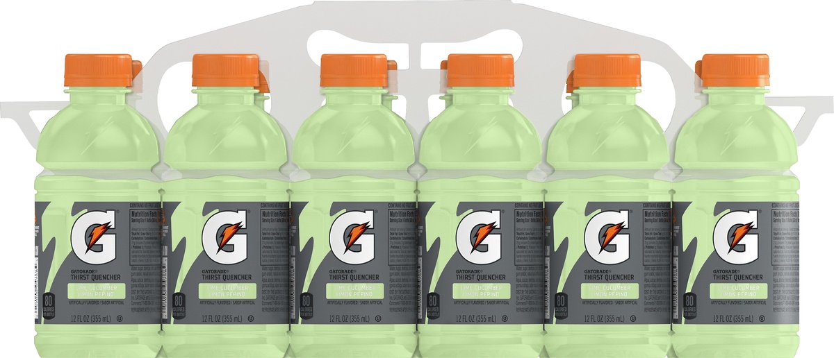 Gatorade Thirst Quencher Lime Cucumber Artificial Flavored 12 Fl Oz 12 ...