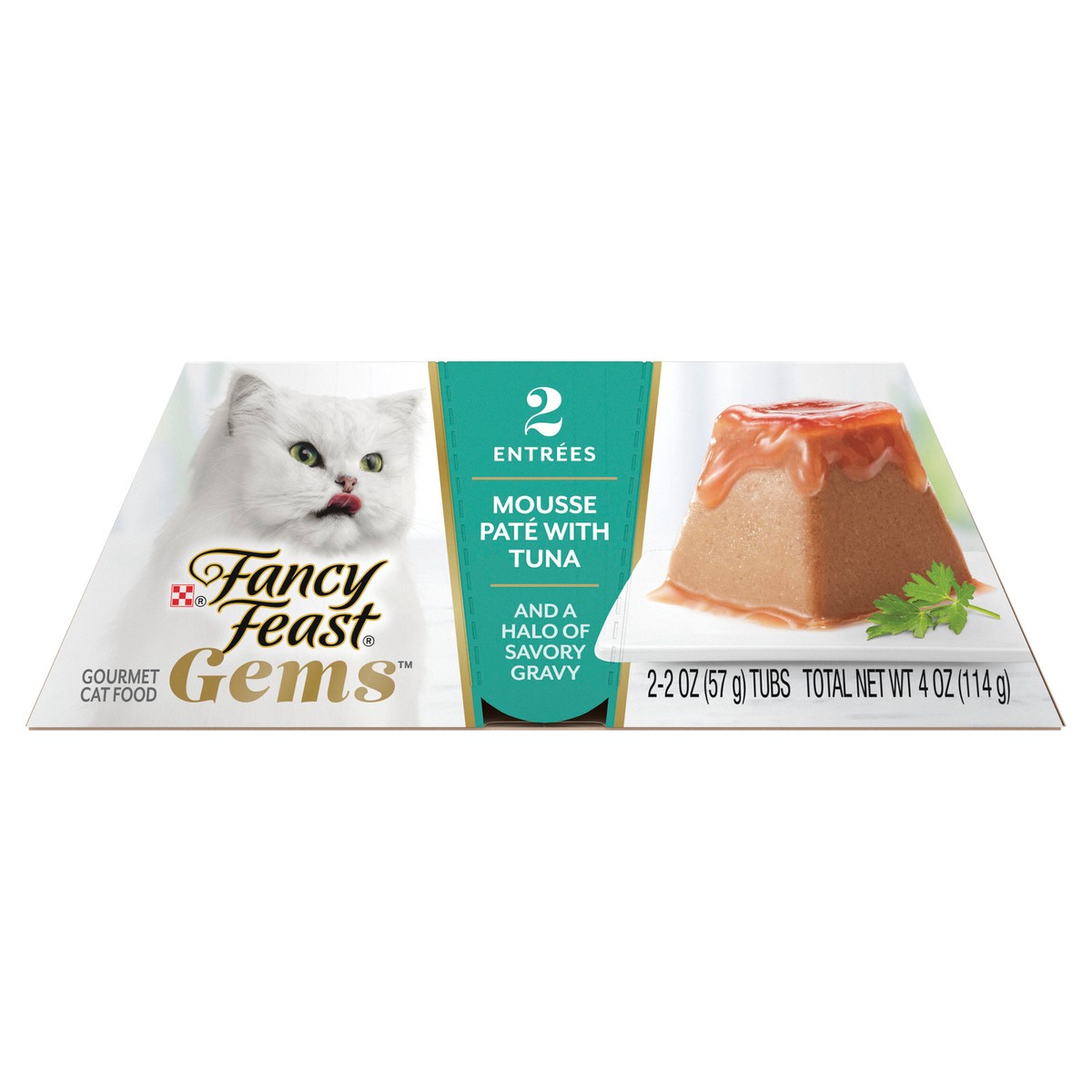 Purina Fancy Feast Gems Mousse Pate With Tuna and Halo of Savory Gravy ...