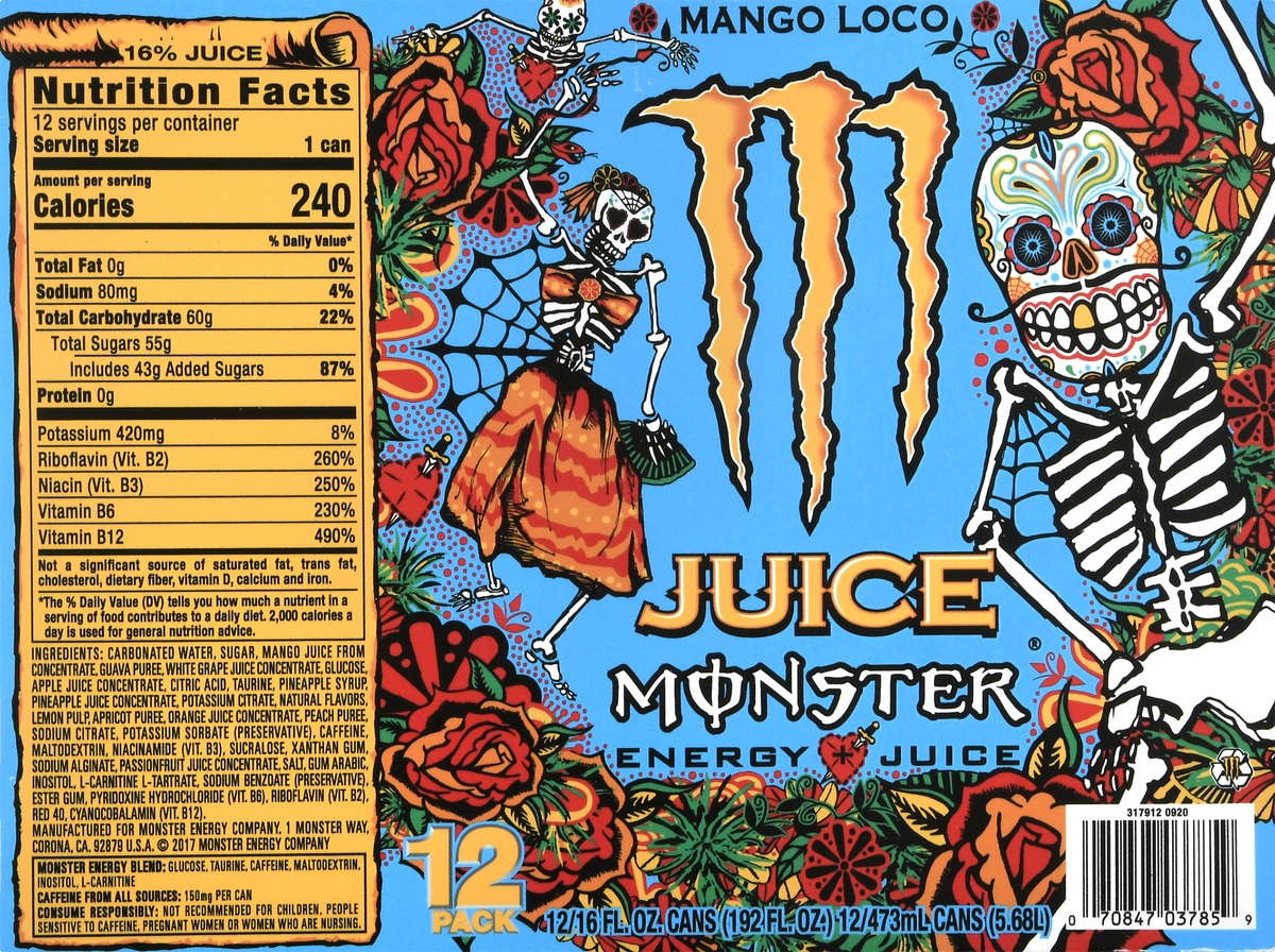 Monster Energy Mango Loco 12 ct; 16 fl oz | Shipt